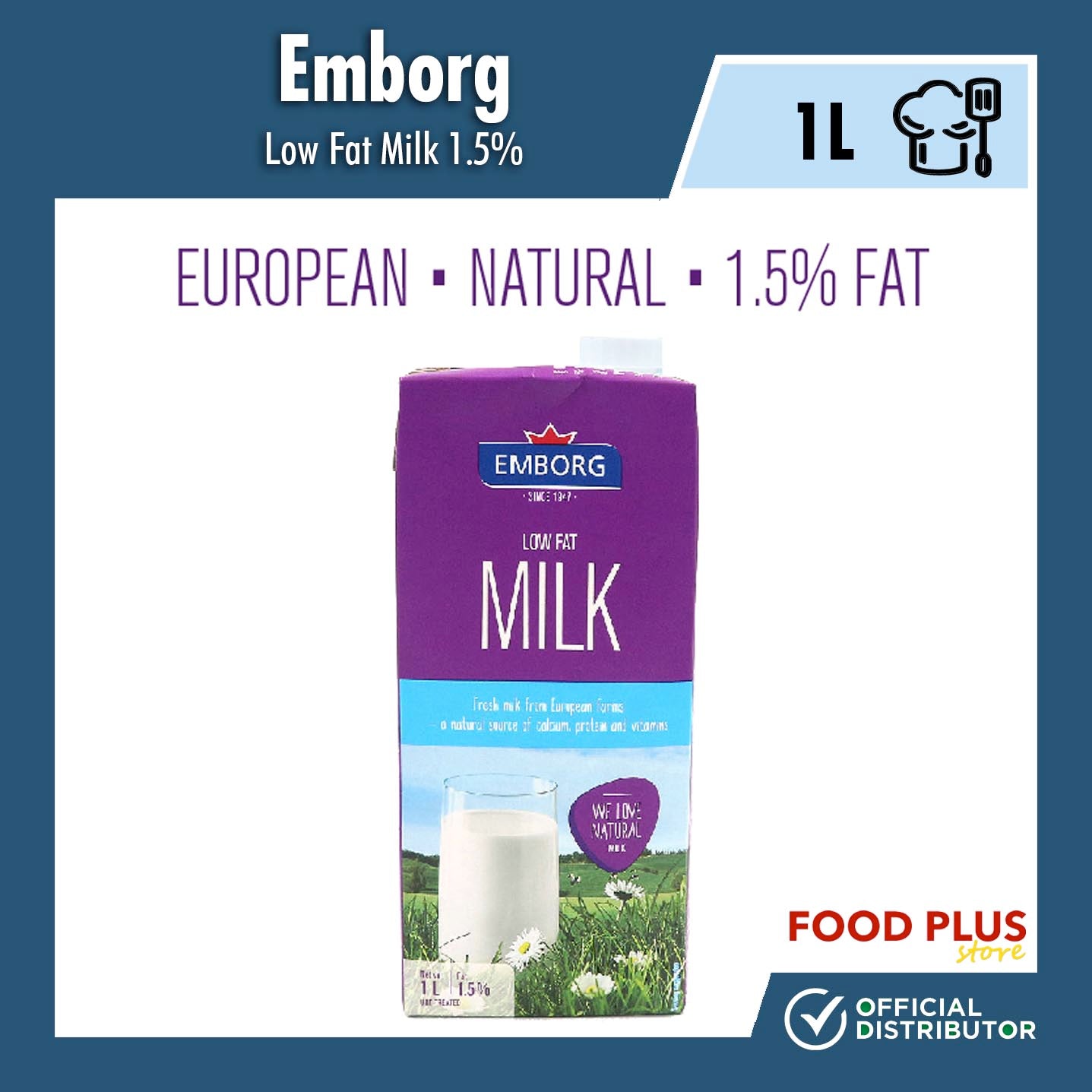 Emborg Low Fat Milk 1.5% 1L – Food Plus Store