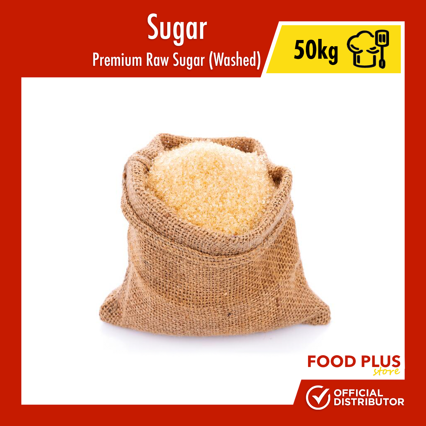 Premium Raw Sugar (Washed) (1x50kg) – Food Plus Store