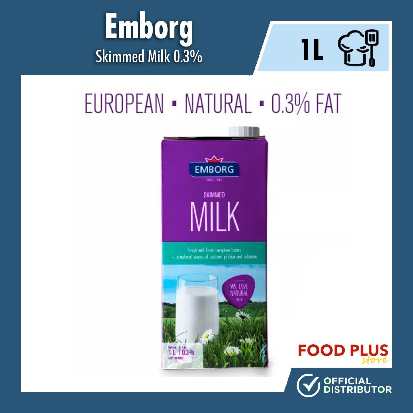 Emborg Skimmed Milk 0.3% 1L – Food Plus Store